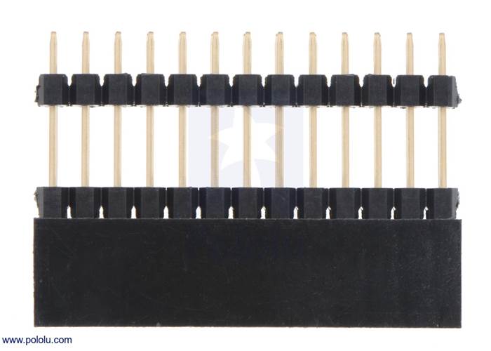 Stackable 0.100″ Female Header with Extra 0.2″ Spacer: 2x13-pin, Straight