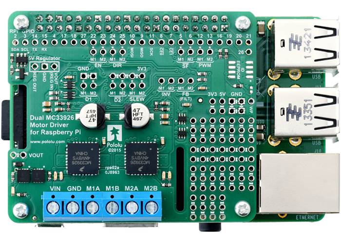 Pololu Dual MC33926 Motor Driver for Raspberry Pi (Assembled)
