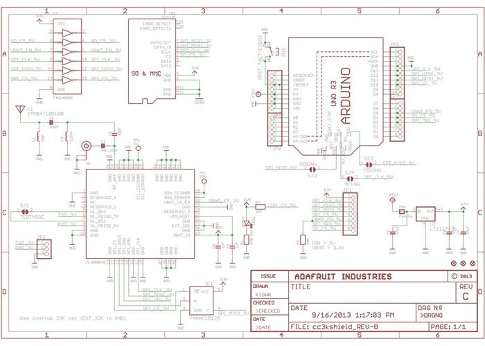 Adafruit CC3000 Wi-Fi Shield for Arduino with Onboard Ceramic Antenna