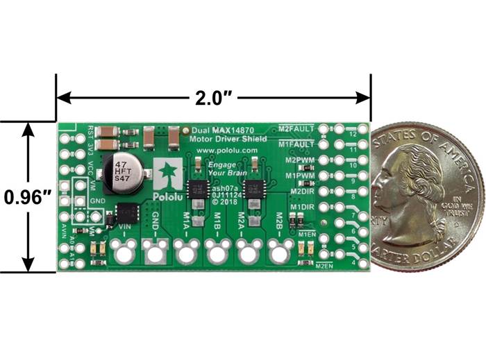 Dual MAX14870 Motor Driver Shield for Arduino