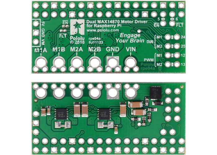 Dual MAX14870 Motor Driver for Raspberry Pi (Assembled)