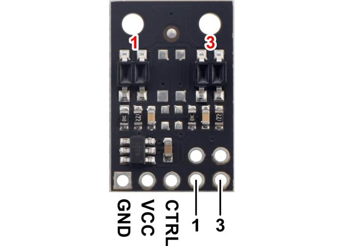 QTR-MD-02RC Reflectance Sensor Array: 2-Channel, 8mm Pitch, RC Output