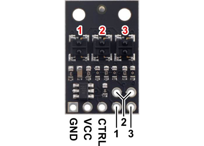 QTRX-HD-03A Reflectance Sensor Array: 3-Channel, 4mm Pitch, Analog ...