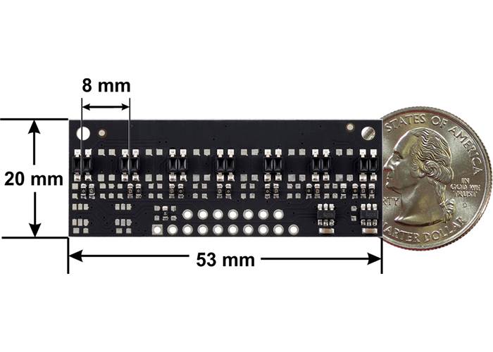QTR-MD-07A Reflectance Sensor Array: 7-Channel, 8mm Pitch, Analog Output