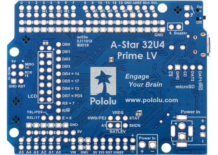 A-Star 32U4 Prime LV microSD (SMT Components Only)