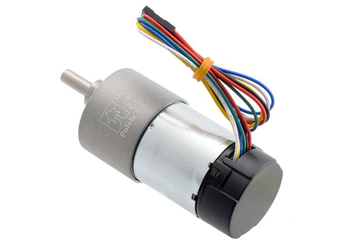 100:1 Metal Gearmotor 37Dx73L mm 24V with 64 CPR Encoder (Helical Pinion)