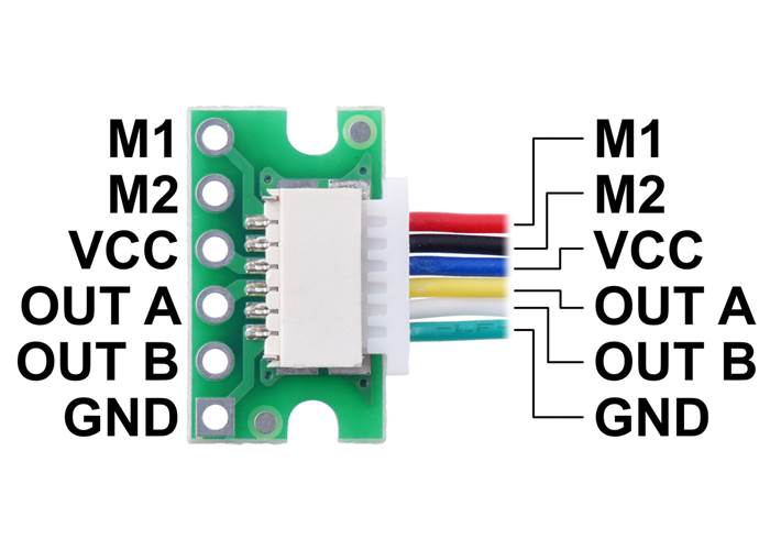 Breakout for JST SH-Style Connector, 6-Pin Male Side-Entry ...