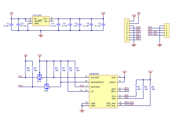 LSM6DSO 3D Accelerometer and Gyro Carrier with Voltage Regulator