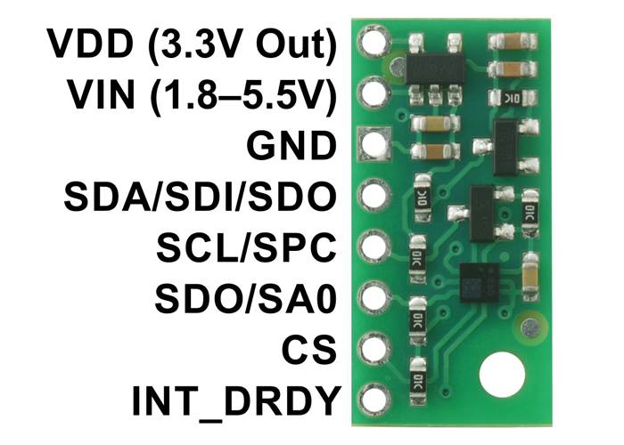 LPS22DF Pressure/Altitude Sensor Carrier with Voltage Regulator