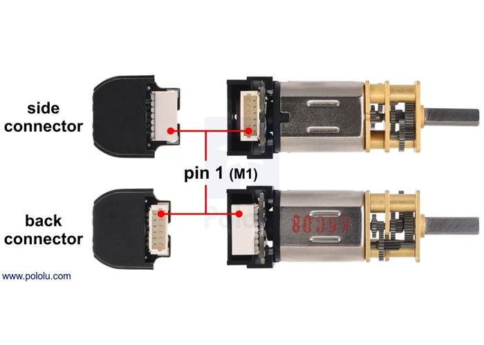 1000:1 Micro Metal Gearmotor HPCB 6V with 12 CPR Encoder, Side Connector
