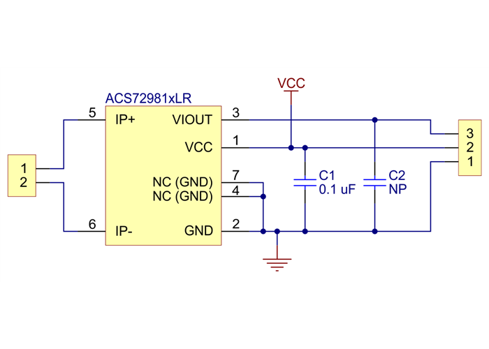 ACS72981KLRATR-150U3 Current Sensor Large Carrier 0A to 150A, 3.3V