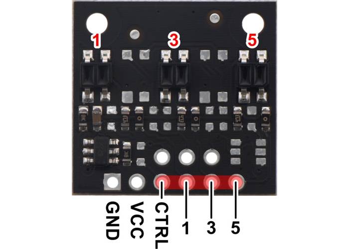 QTR-MD-03A Reflectance Sensor Array: 3-Channel, 8mm Pitch, Analog Output
